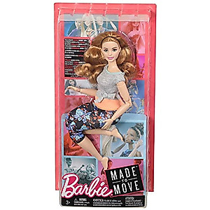 Barbie Made to Move Dolls with 22 Joints and Yoga Clothes, Floral, Pleach