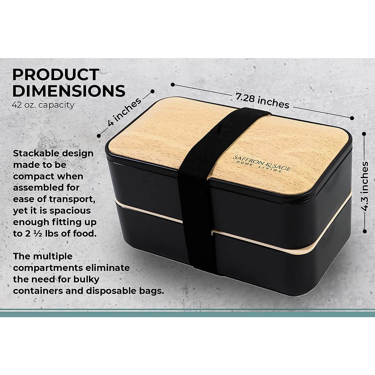 Bento Box Adult Lunch Box Containers - 42oz Japanese style Bento Lunch Box for Adults or Kids with Cutlery, Chopsticks, Sauce Container and Bento Bag - Leak proof, Dishwasher, Freezer, Microwave safe