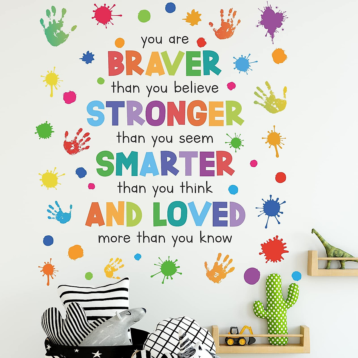 Inspirational Quotes Wall Decals Colorfu Peel and Stick Wall Wallpaper,Motivational Wall Stickers Positive Saying Wall Art & Murals for Nursery Kids Room Preschool Playroom Classroom Decor