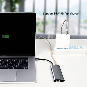 Port Expander USB C Hub 11 in 1 with HDMI, VGA, Ethernet, SD/TF Card Reader, 3 USB 3.0 Ports, USB 2.0 Ports, 3.5mm Audio, PD 86W USB Splitter