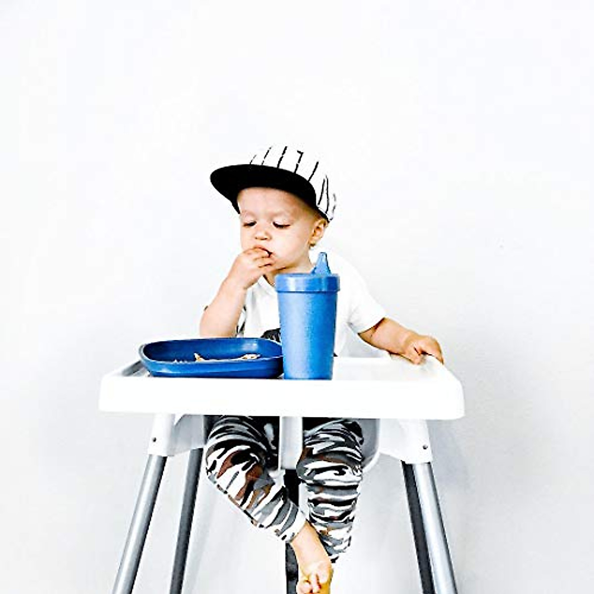 Re Play 4pk - 10 oz. No Spill Sippy Cups for Baby, Toddler, and Child Feeding in Sky Blue, Aqua, Navy Blue and Teal | BPA Free | Made in USA from Eco Friendly Recycled Milk Jugs | True Blue+