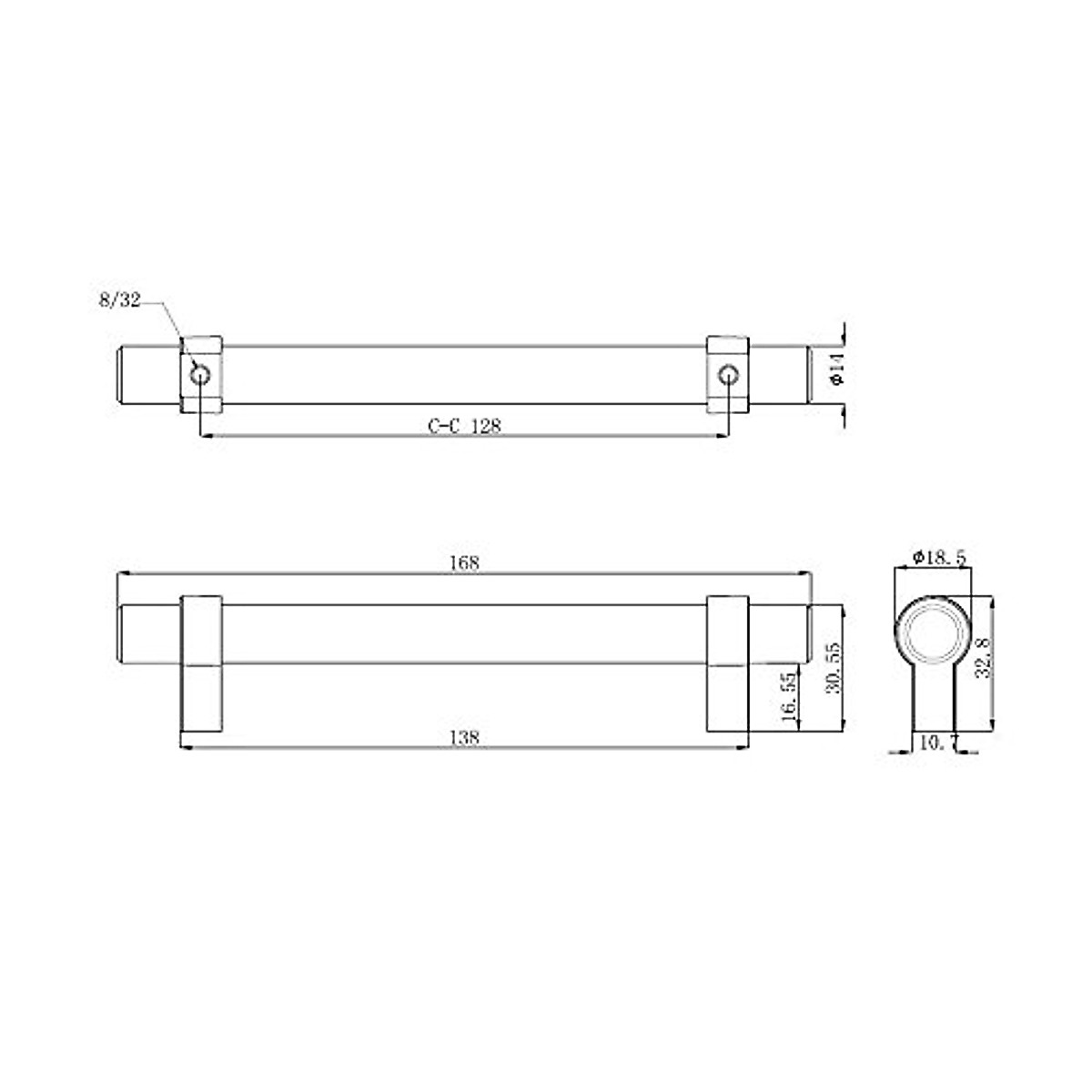 Richelieu Hardware BP5016128BORB Greenwich Collection 5 1/16-inch (128 mm) Center-to-Center Brushed Oil-Rubbed Bronze Modern Cabinet and Drawer Bar Pull Handle for Kitchen, Bathroom, and Furniture