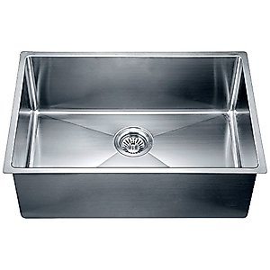 Dawn SRU251610 Undermount Small Corner Radius Single Bowl Sink, Polished Satin