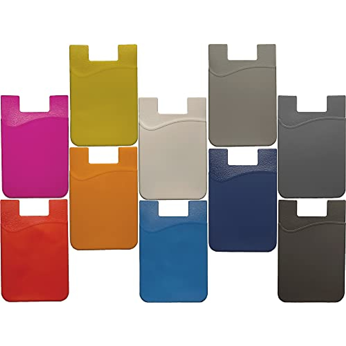 Phone Card Holder | Stick on Premium Quality Card Holder for Back of Phone | Holds up to 3-4 Cards | Compatible with All Smartphones with a Flat Back | Great Color Selection (Orange, Black)