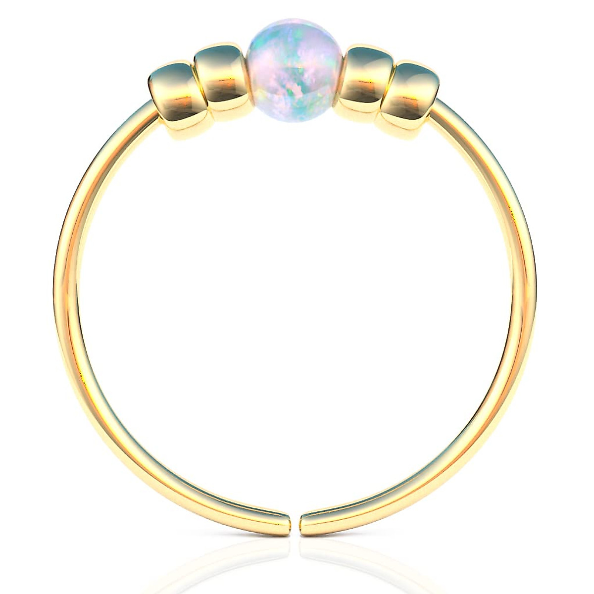 Opal nose ring - Thin 14k Gold Filled Tiny White Opal Nose piercing Hoop - 2 mm White Opal piercing Nose Hoop - 24 gauge very Thin Nose Hoop Tiny Piercings Nose Rings hoop - Delicate nose ring