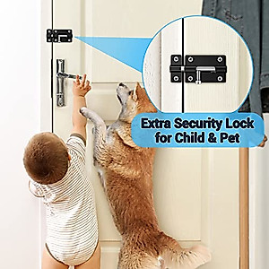 Door Lock Latch Locks Slide - 2 Pack Keyless Entry Slide Locks for Inside Outside Door, Door Barrel Bolt Door Latch Thickened Heavy Duty Steel, Easy to Install Gate, Slide Latch Lock with 12 Screws