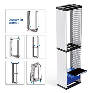 CD Storage Tower High Quality ABS Material Easy To Use Durable Storage Rack Only Disk Storage Shelf for Switch PS4
