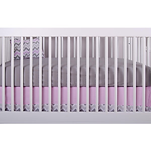 BabyFad Pink Chevron Zig Zag 9 Piece Baby Crib Bedding Set 100% Cotton