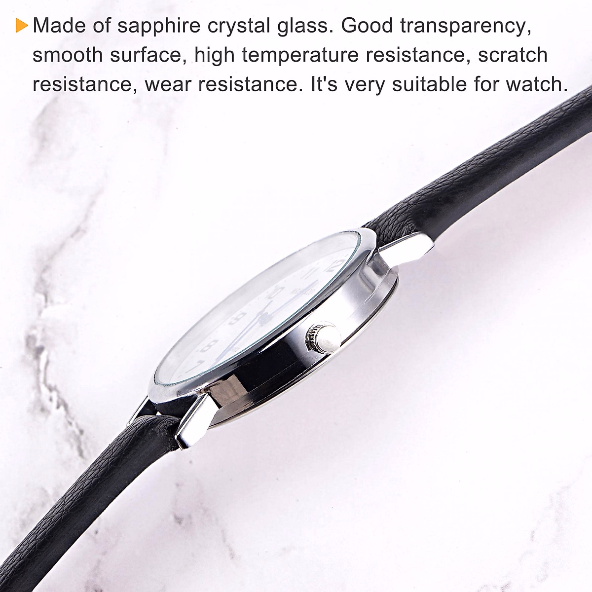 uxcell 35mm Dia. Watch Glass Sapphire Crystal Lens, Round Flat 1mm Thickness Replacement Parts for Watchmaker Repair Clear