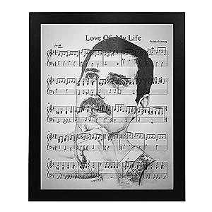 Love Of My Life - Freddie Mercury Music Wall Decor, This Song Lyrics Music Poster Print Is A Great Wall Art For Home Decor, Bedroom Decor, Office Decor, or Dorm Room Decor Aesthetic, Unframed - 8x10