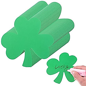 144 Pcs Shamrock Cutouts Paper Shamrocks Large Shamrock Shapes Paper Shamrock Shape Die Cuts for St Patricks Day Party Craft, Kid's School Craft Projects, Bulletin Board Decor, Green