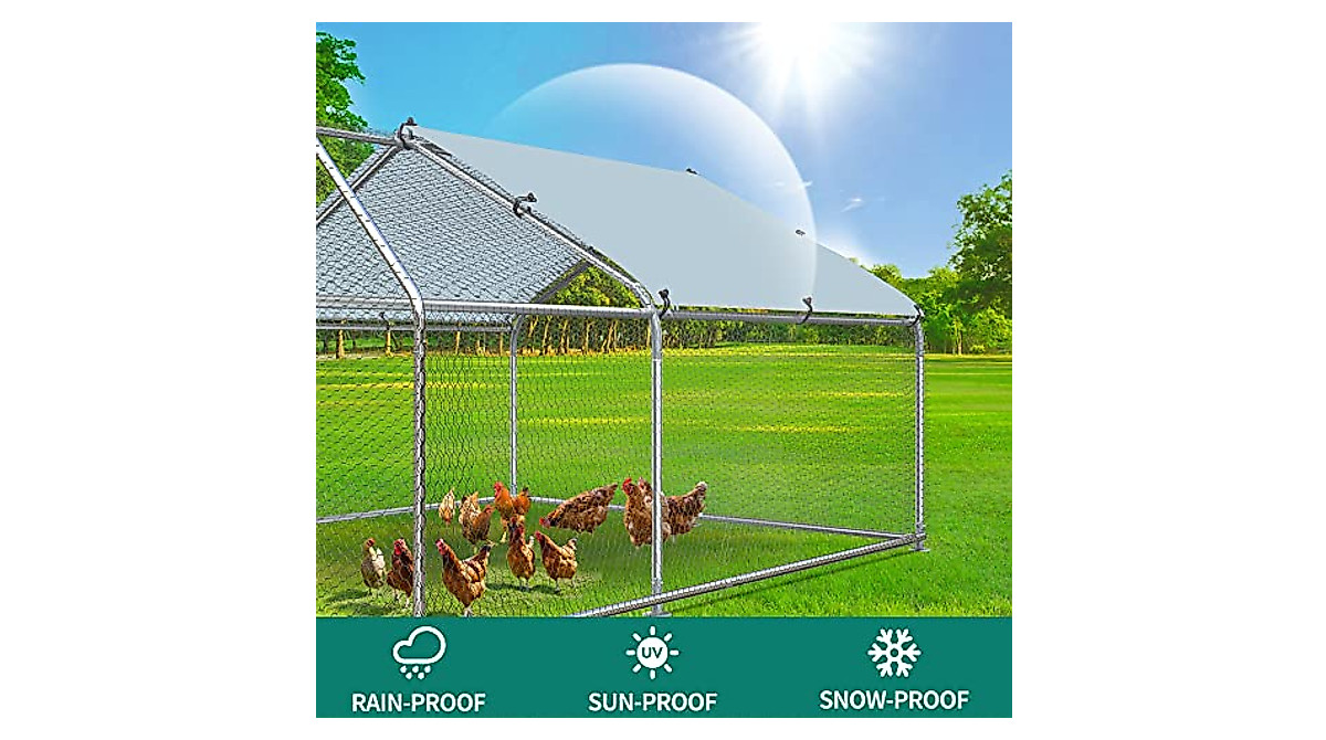 YITAHOME Large Metal Chicken Coop Walk-in Poultry Cage Hen Run House ...