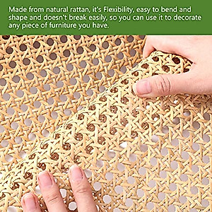 18" Width Cane Webbing, Natural Rattan Webbing for Caning Projects, Woven Open Mesh Cane for Furniture, Chair, Cabinet, Ceiling