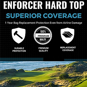 CaddyDaddy Enforcer Golf Travel Bag Soft-Sided Cover with Hard Top Protection, Wheels & Lockable X-Large Zippers. Case for Transporting Golf Clubs on Airlines, 1 Year Travel Case Replacement Coverage