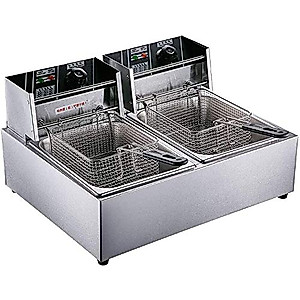 COLIBROX 5000W 12L Dual Tanks Electric Deep Fryer Professional Tabletop Restaurant kitchen Frying Machine With 2 Basket