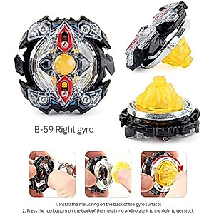 OBEST Bey Battling Gyro Tops Burst with Launchers and Stadium Arena, 4 Spinning Tops + 2 Launchers + 1 Arena