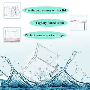 ALMOXVYE 15 Pieces Clear Acrylic Square Cube Boxes, 3 x 3 x 3 lnch Mini Acrylic Box with Lid, Small Plastic Candy Cubes for Jewelry, Coins, Beads, Craft Supplies, Pills Herbs, Sewing