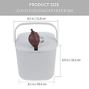 Kichvoe Tiny Trash can 1 Set Small Desktop Trash Can Countertop Trash Bin Mini Wastebasket Tea Filter Bucket Tea Garbage Can with Handle for Loose Leaf Tea Serving Tray Table Grey