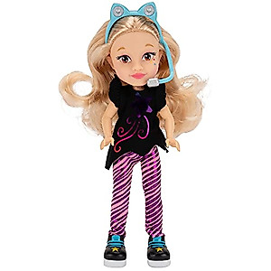 Like Nastya My BFF Nastya Doll Dressed as a Rock Star; 8-inch Plush Doll with Microphone Headband, Guitar, and Hairbrush Accessory