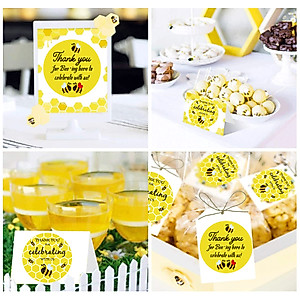 wootile Honey Bee Thank You Stickers 200 Pcs Bee Baby Shower Favor Label 2 Inch Thank You for Beeing Stickers Bzzz-Ness Sticker for Jars Bottle Gift Box Birthday Baby Shower Party Favor Label Stickers