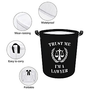Trust Me I'm A Lawyer Foldable Laundry Basket Waterproof Hamper Storage Bin Bag with Handle 16.5"x 16.5"x 17"