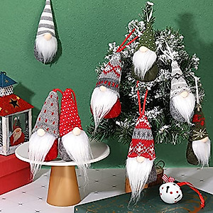 Christmas Ornaments Christmas Tree Hanging Gnomes Ornaments Handmade Swedish Tomte Decorations Plush Scandinavian Santa Elf Hanging Dolls for Christmas Holiday Party Decorations(16 Pieces)