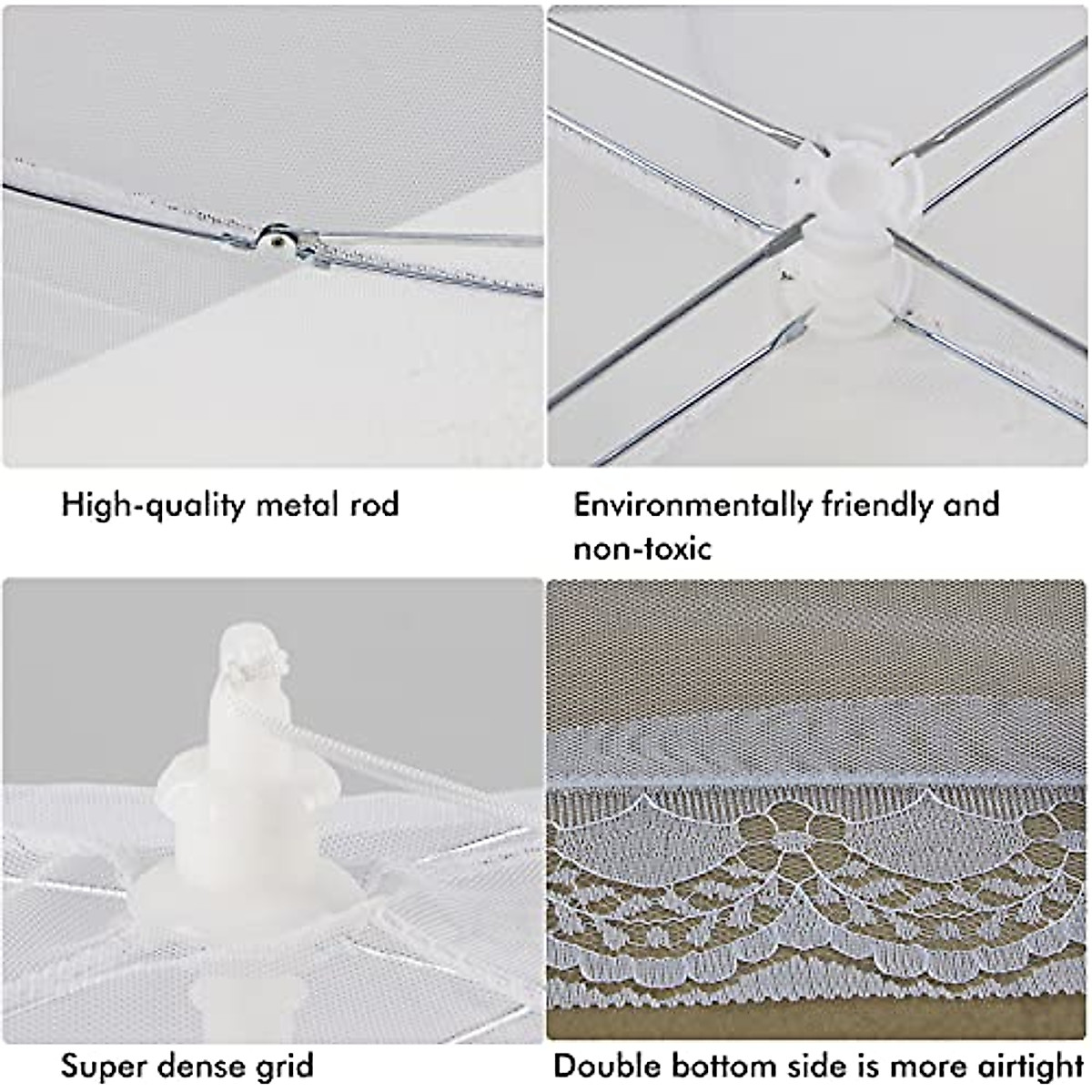 Food Covers for Outside - 2 Large (28"X20") & 4 Standard (18"X18") Mesh Food Tent - Reusable Collapsible - Large Tall Pop-Up Picnic Table Covers For Outdoors Indoors Party Plants