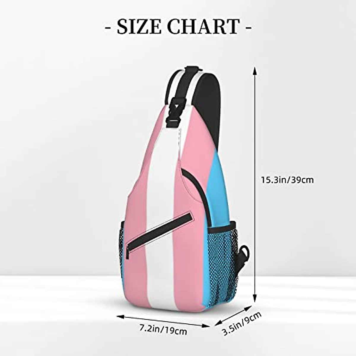 Transgender Flag Sling Backpack Crossbody Chest Bag Daypack for Hiking Travel