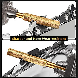 8 Pieces Diamond Chainsaw Sharpener Bits Chainsaw Diamond Sharpener Burr High Hardness Replacement Sharpening Stones Burr Grinding Stone Files for Electric Chain Saw, Stone Carvings (5/32'', 4.0mm)