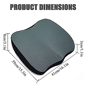 WAASHOP Heightening Seat Cushion for Short People, Breathable Memory Foam Car Seat Cushion with Zipper Comfortable Ergonomic Cushion for Office Chair Wheelchair Anti-Slip Car Seat Cover