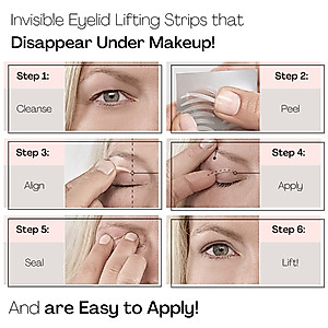 Wonderstripes Eye Lid Tape (Small) | Eyelid Lifting Strips for Hooded Eyes | Invisible Silicone Tape for Droopy Eyes | Multiple Sizes for All Eye Shapes | Makeup Compliant, Easy to Apply