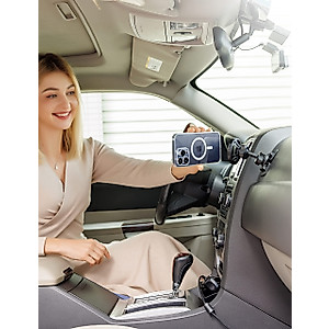 PROfezzion Deluxe Metal Version for MagSafe Car Mount, 2 in 1 Combo Magnetic Phone Holder for Car Vent or Dashboard Compatible with iPhone 15 14 13 12 Pro Max Plus, MagSafe Case & All Phones