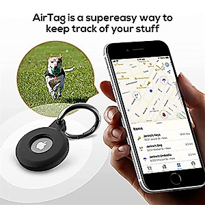 Zcooooool 2pcs Thickened Airtag Case Silicone Protector Cover Skin for Apple Airtags Washable Airtag Holder , Airtag Keychain , Airtag Keyring