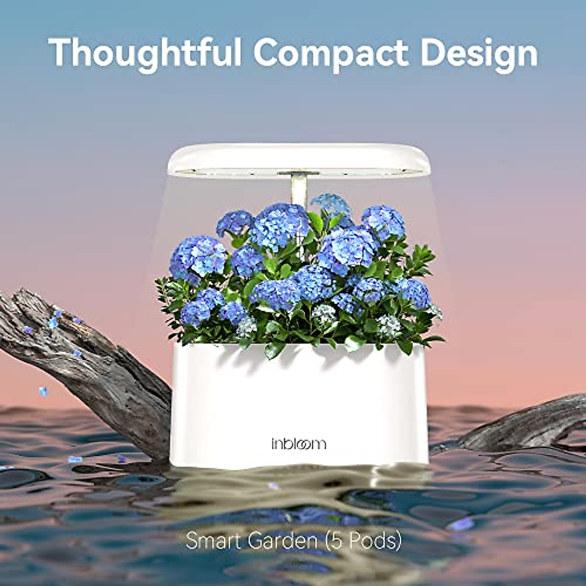 inbloom Hydroponics Growing System, Upgrade Indoor Herb Garden 3.0 with More 20% Red Grow Light, Plants Germination Kit, No Installation, Height Adjustable(0'' to 17.25''), Automatic Timer, White