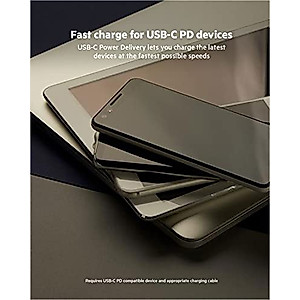 Belkin BoostCharge USB C 68W GaN Wall Charger with Dual Ports - iPhone Charger Fast Charging, Type C Charger, USB C Charger w/ PD for Samsung Galaxy, iPad Pro, Macbook Pro, Includes 2M USB C Cable