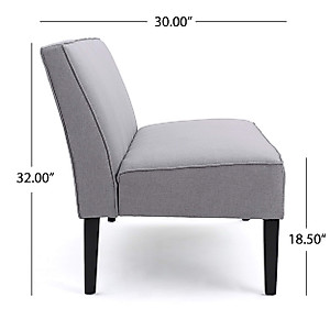 Christopher Knight Home GDFStudio Christopher Knight Home Dejon Modern Fabric Loveseat, Light Gray, Matte Black