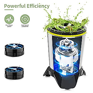 CHULUX 1000W Personal Bullet Blender for Shakes and Smoothies,Nutritional Blender for Kitchen with Blending and Grinding Blades,Tritan 32+15 oz Travel Bottles for Fruits,Vegetables,Coffee Beans