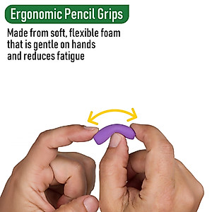 The Pencil Grip The Classics Soft Foam Pencil Grips, Ergonomic Writing Aid For Lefties And Righties, 1.5 Inch Long, Assorted Colors, 12 Count - TPG-16412