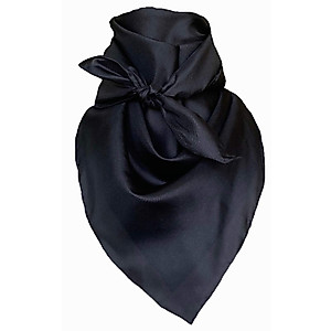 Wyoming Traders Men's Solid Lightweight Breathable Casual Black Regular Silk Scarf, 34.5"