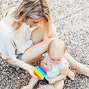 Fidget Sensory Toy Its Pushit Pop Bubble - Rainbow Games, Stress Toys, 3 Packs for Children and Adults Fidget Stress Relief - 3 Shapes Fidget It - Circle Square Octagon