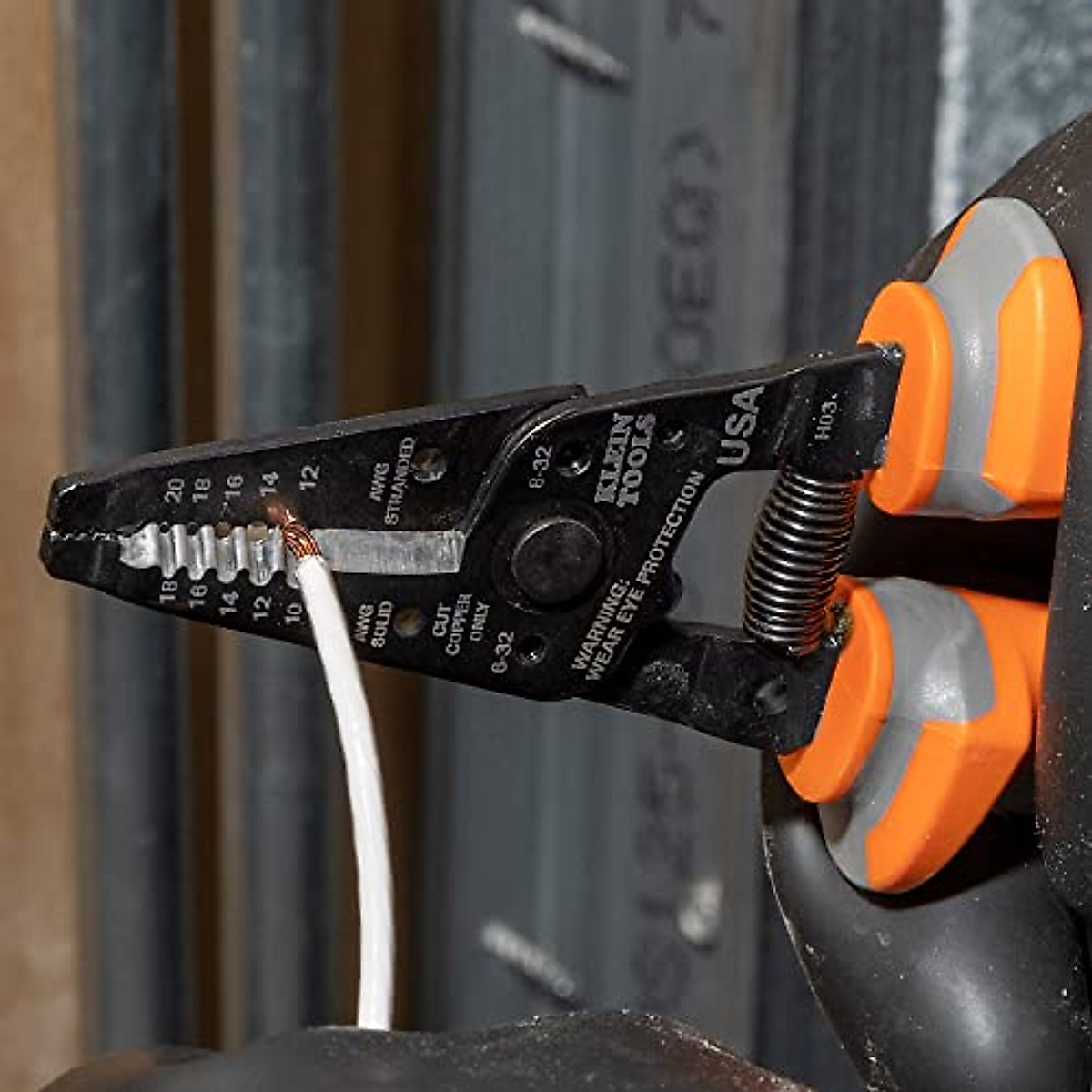 Klein Tools 11055RINS 1000V Insulated Klein Kurve Wire Stripper/Cutter Cuts and Strips 10-18 Solid and 12-20 Stranded AWG Wire