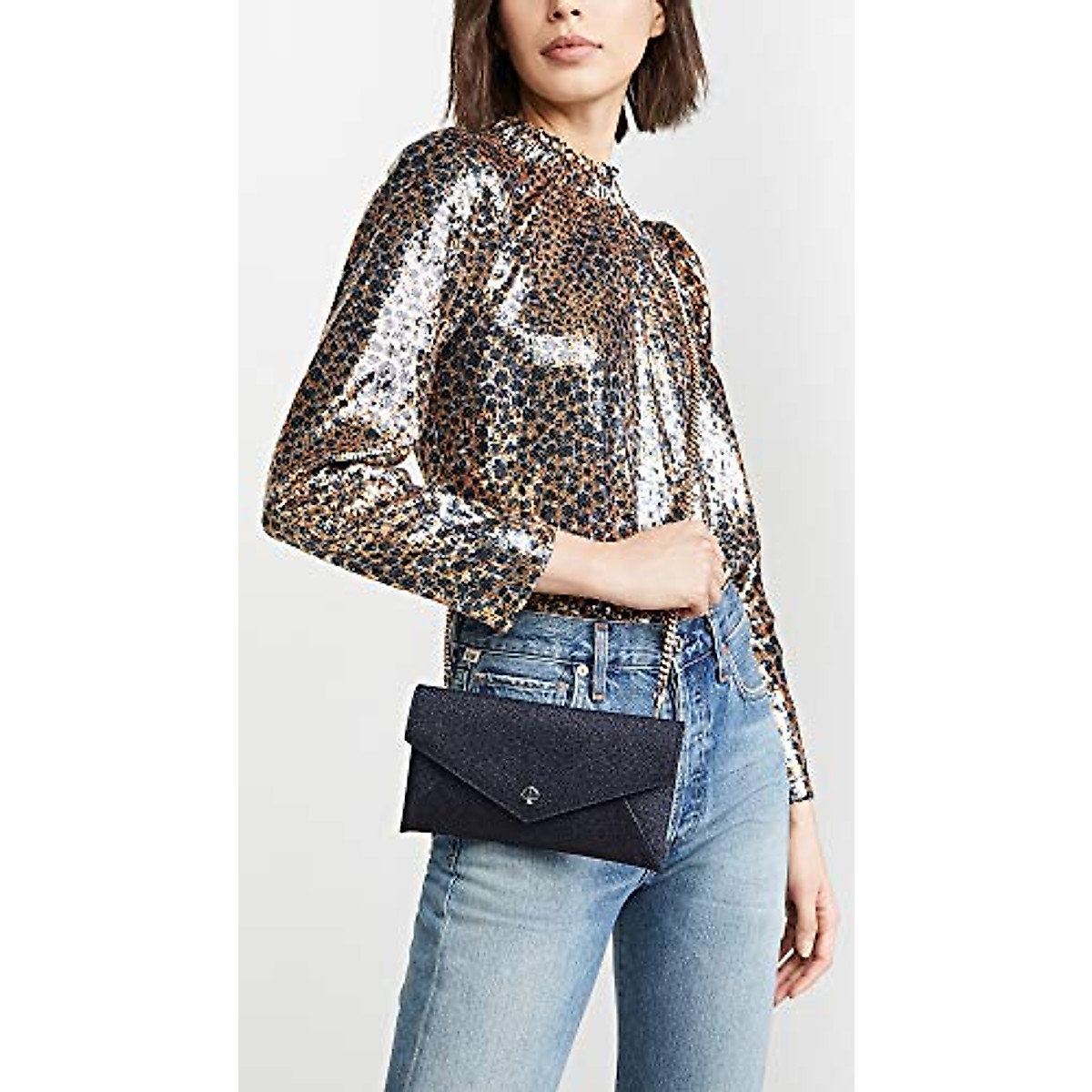 Kate Spade New York Women's Burgess Court Chain Clutch, Lakeshore Blue Glitter, One Size