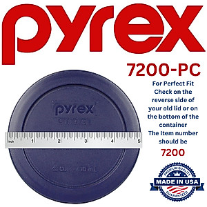 Pyrex 7200-PC 2 Cup Dark Blue Round Storage Lids - 2 Pack