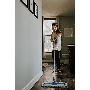 Zflow 18" Professional Microfiber Mop - Commercial Stainless Steel Handle With Microfiber Dust Pad + 3 Microfiber Wet Pads