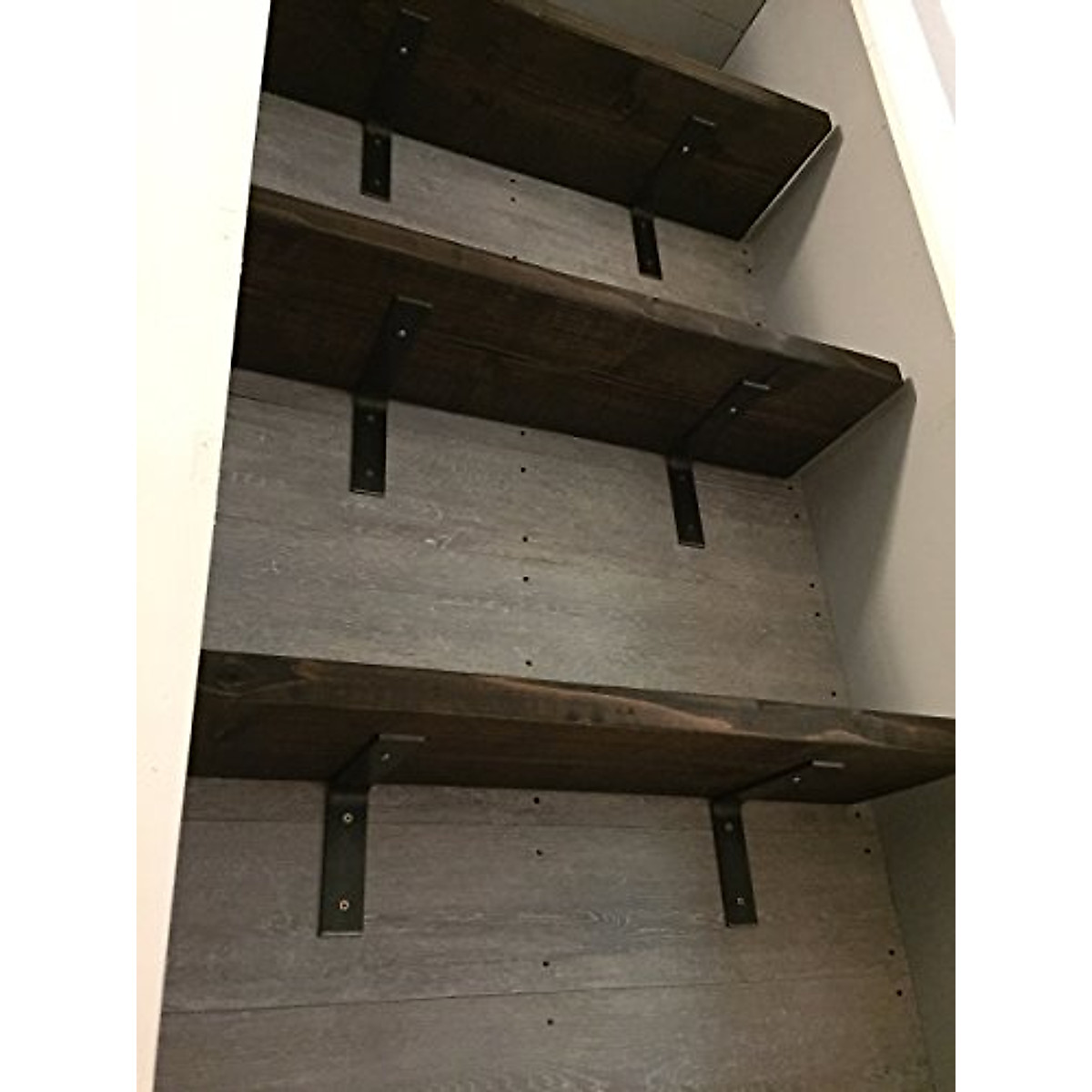 4 Pack - 10"L x 6"H Angle Shelf Bracket, Iron Shelf Brackets, Metal Shelf Bracket, Industrial Shelf Bracket, Modern Shelf Bracket, Shelving