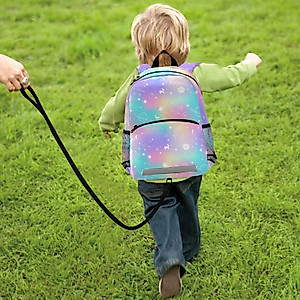 ALAZA Galaxy Rainbow Star Backpack School Daypack Harness Safety with Removable Tether