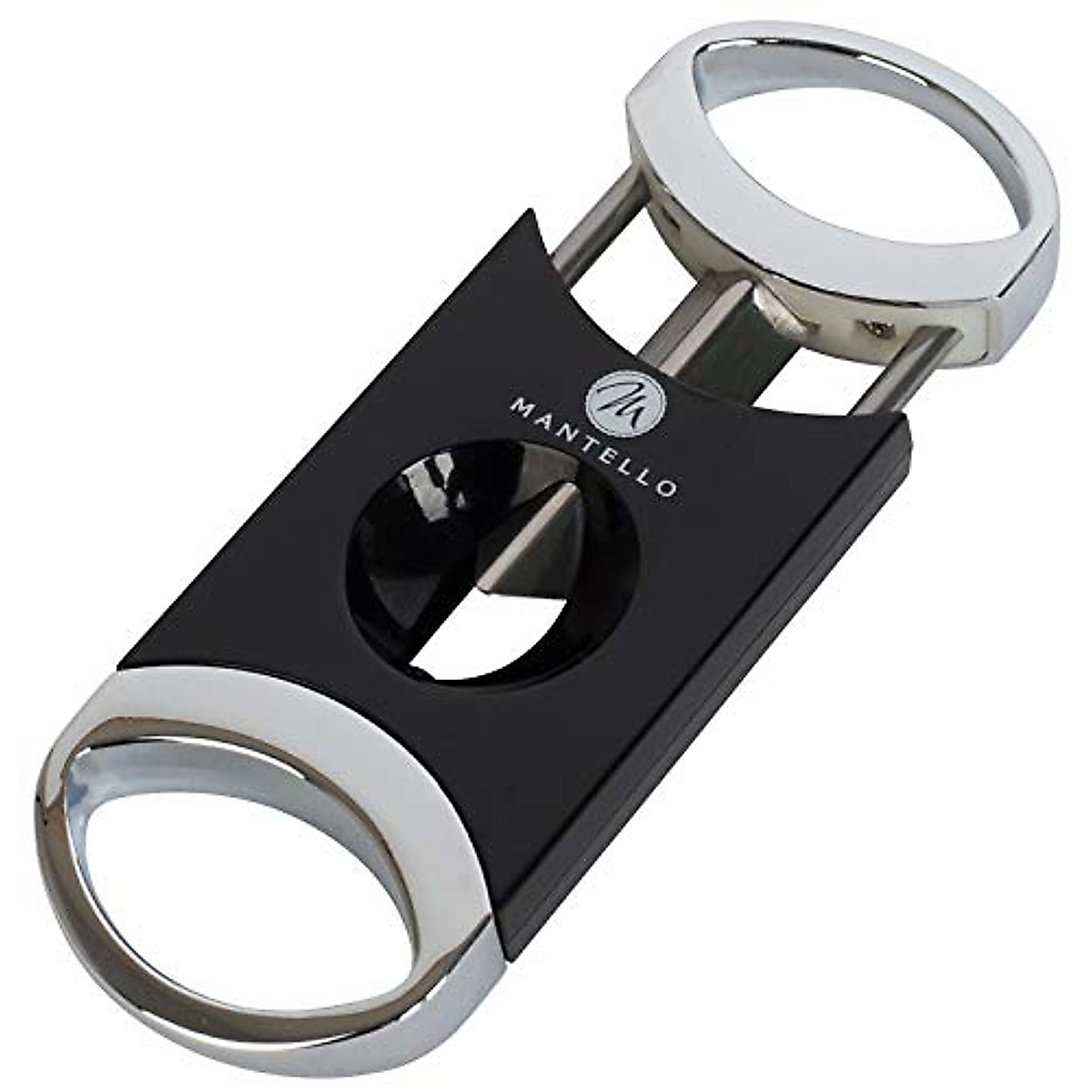Mantello V-Cut Cigar Cutter Gloss Black in Gift Box
