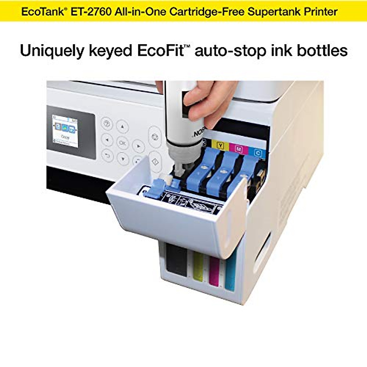 Epson EcoTank ET-2760 Wireless Color All-in-One Cartridge-Free Supertank Printer with Scanner and Copier