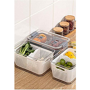 MRT Produce saver storage containers - Fresh Vegetable Fruit Storage Containers - Fridge Food Storage Containers - Keep Vegetables Fresh Easy to Clean(White, 4.5 L)