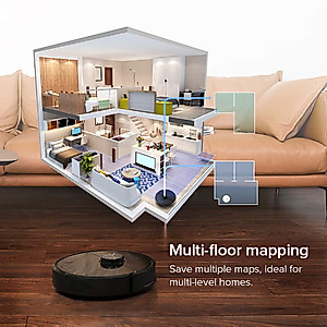roborock S6 Robot Vacuum, Robotic Vacuum Cleaner and Mop with Adaptive Routing,Multi-Floor Mapping, Selective Room Cleaning, Super Strong Suction, and Extra Long Battery Life, Works with Alexa(Black)